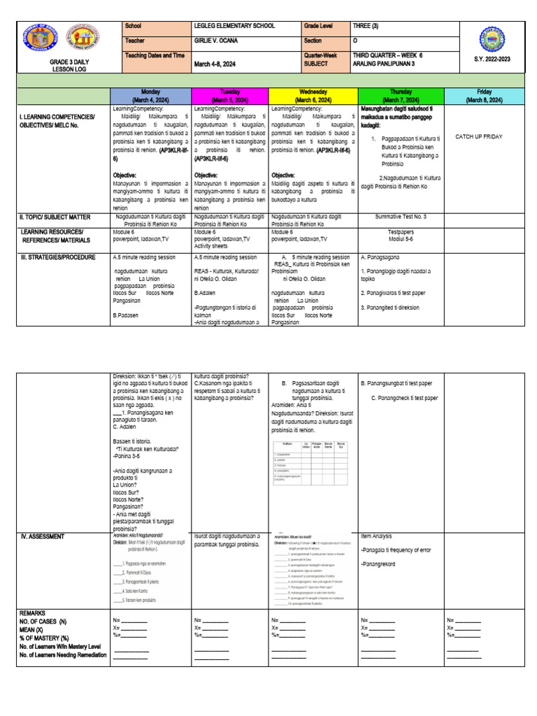 Ap DLL Q3 Week 6 | PDF