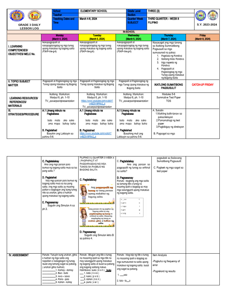 Filipino DLL Q3 Week 6 | PDF