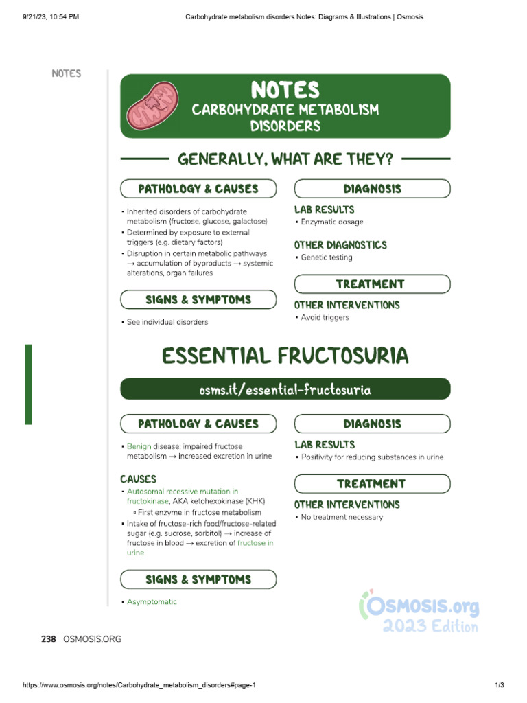 Carbohydrate Metabolism Disorders Notes - Diagrams & Illustrations ...