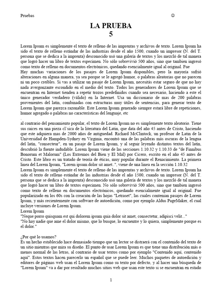 Historia y Uso del Lorem Ipsum | PDF