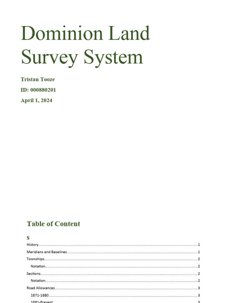 Dominion Land Survey Overview | PDF | Surveying | Geography
