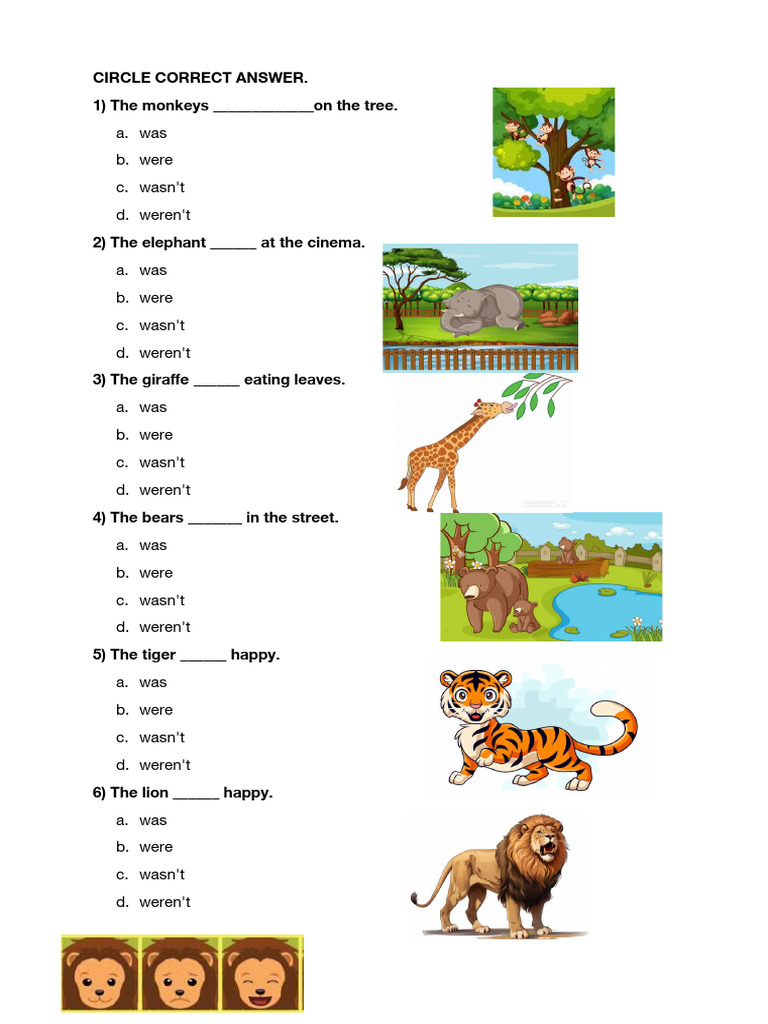 Circle Correct Answer. We Were at The Zoo | PDF Circle Correct Answer. We Were at The Zoo | PDF
