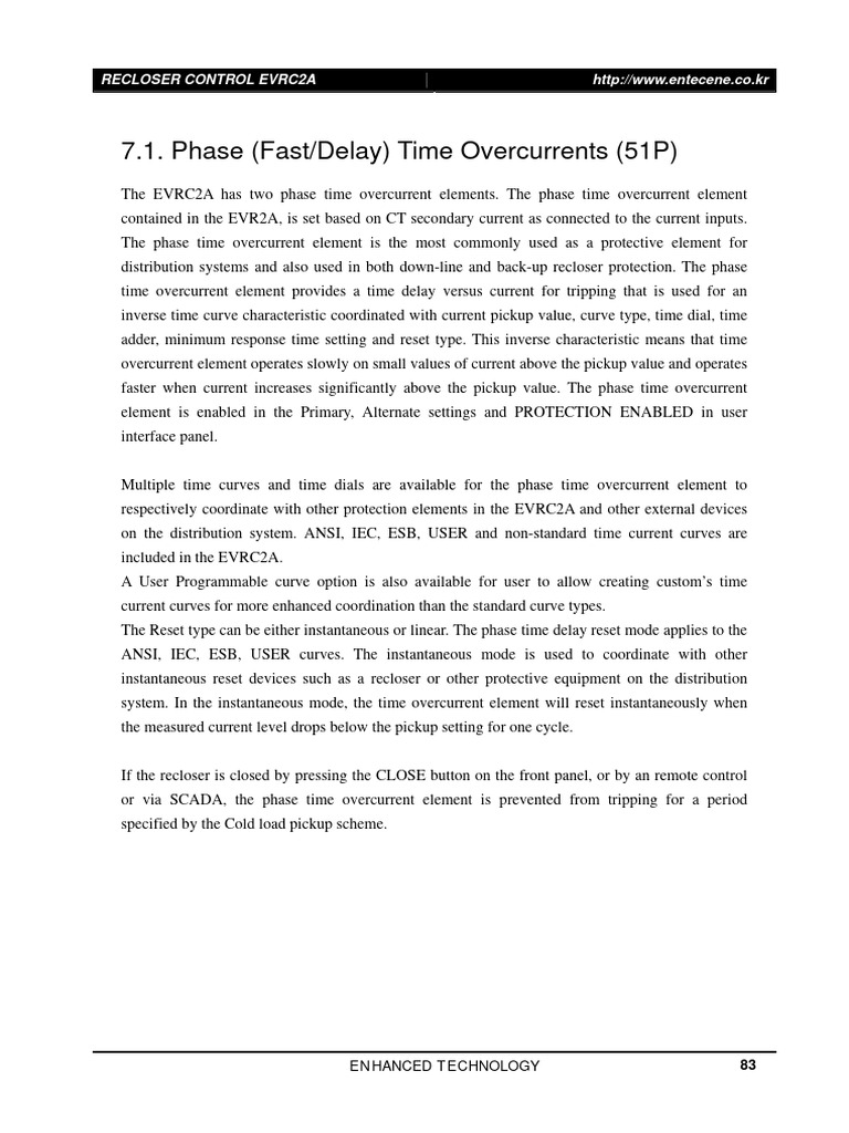 Time-Current Curve For Recloser | PDF | Relay | Electrical Engineering