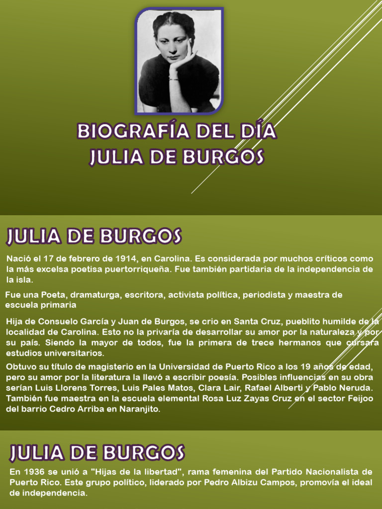 Biografía Del Día - Julia de Burgos | PDF