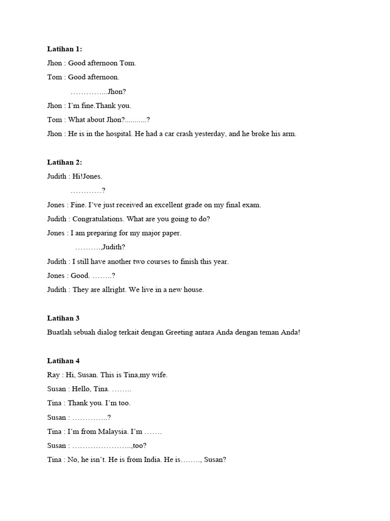 English Conversation Practice Exercises | PDF
