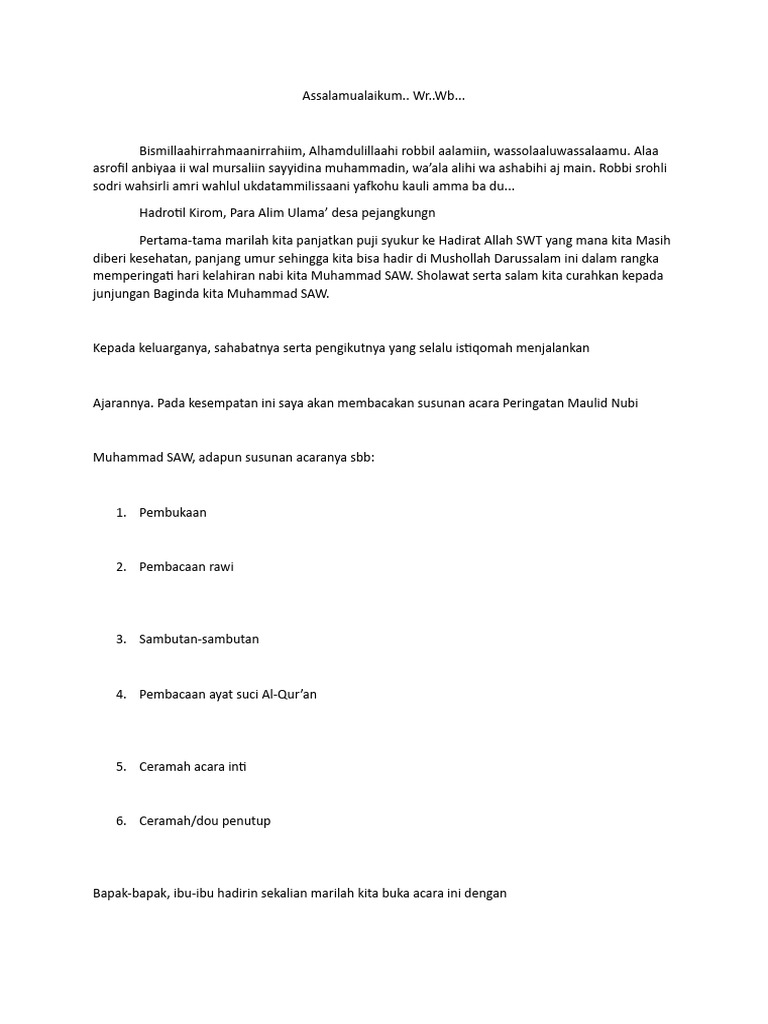 Teks MC Singkat | PDF