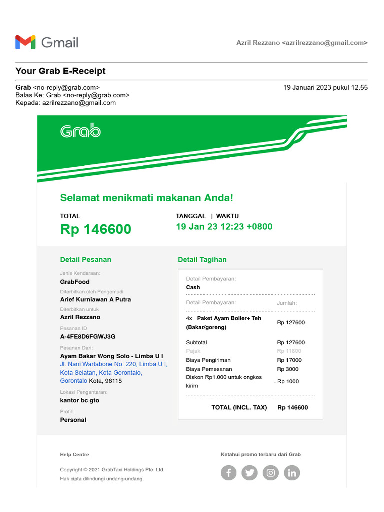 Your Grab E-Receipt | PDF