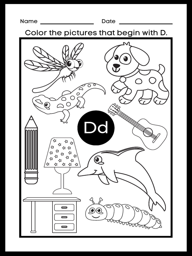 Alphabet Activity Pages Letter DD Kindergarten Worksheets For Kids | PDF