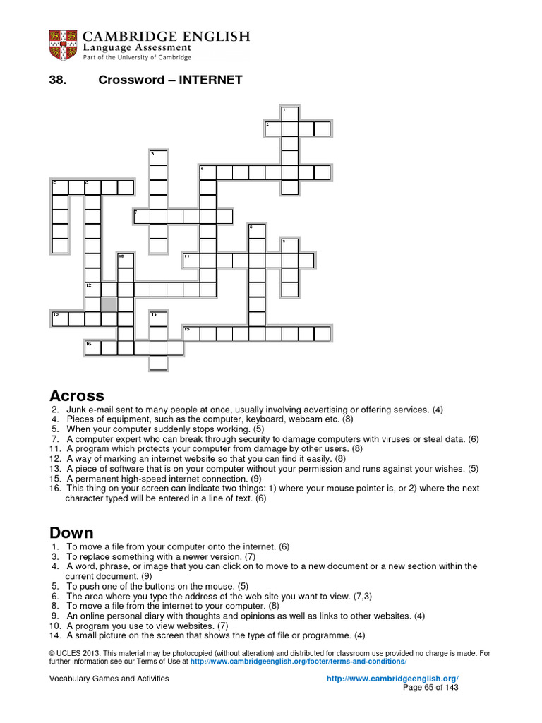 38.INTERNET - Vocabulary-Games-And-Activities | PDF