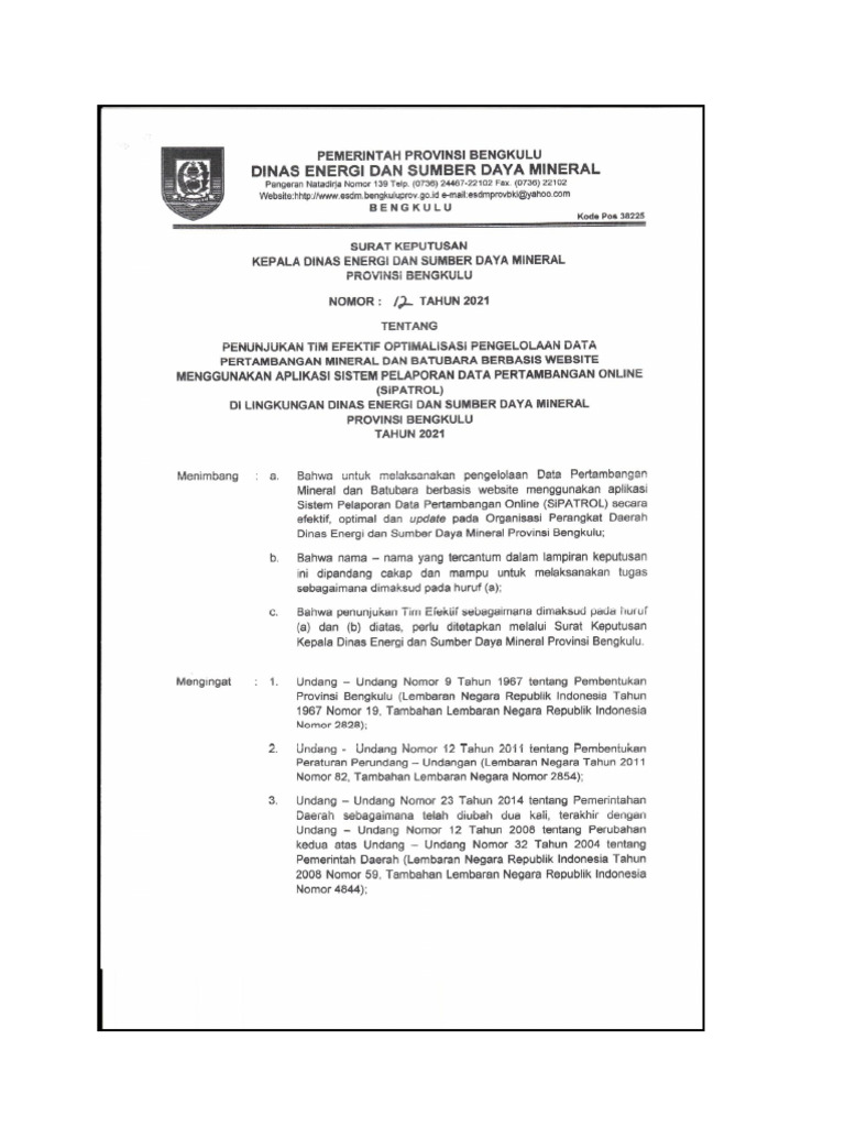 Daftar Lampiran Pka | PDF