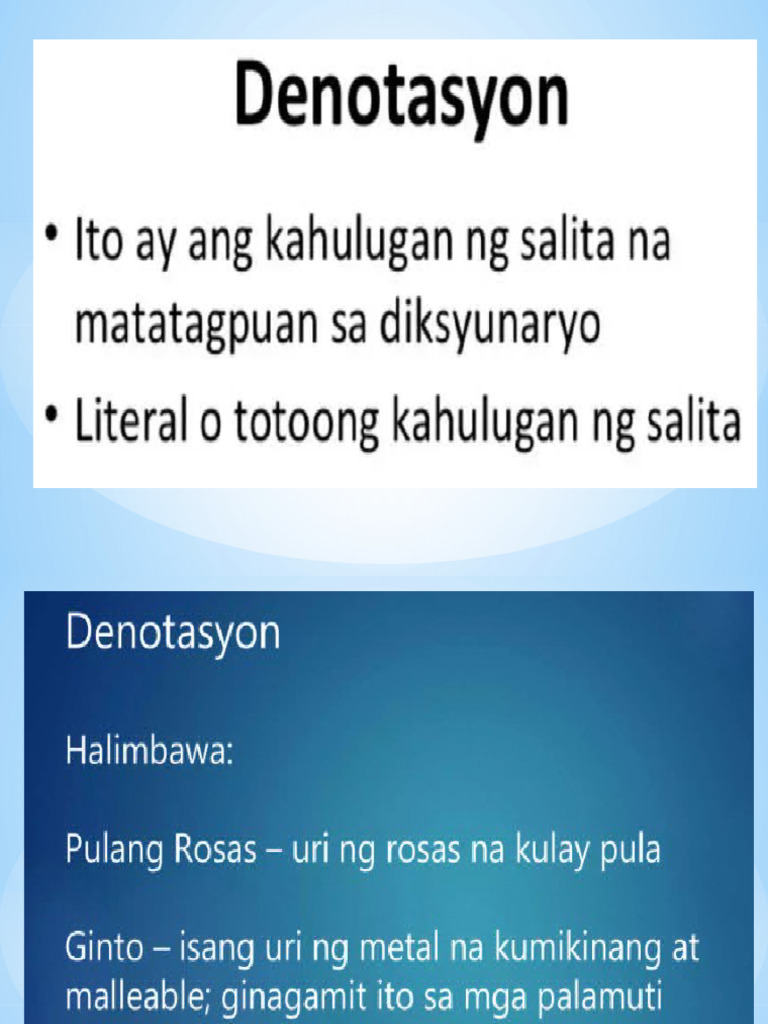 Denotasyon at Konotasyon | PDF