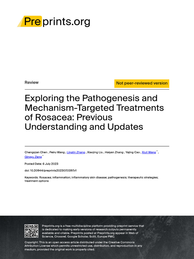 Exploring The Pathogenesis and Mechanism-Targeted | PDF | Inflammation ...