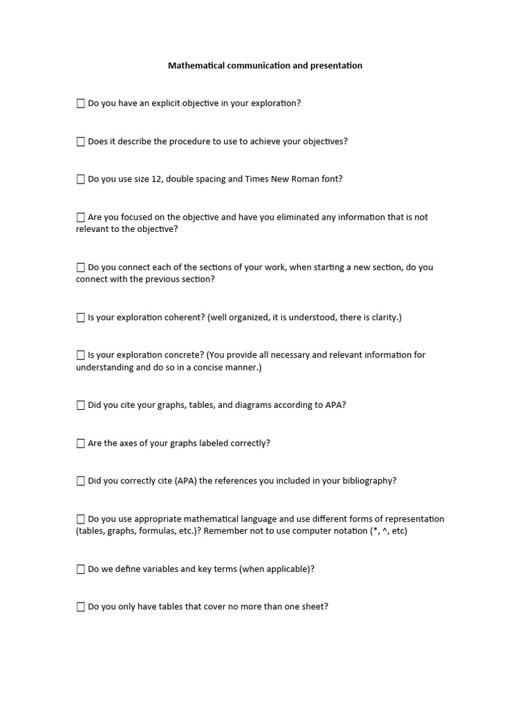 Math Aa IA Checklist English | PDF | Mathematics | Quantitative Research