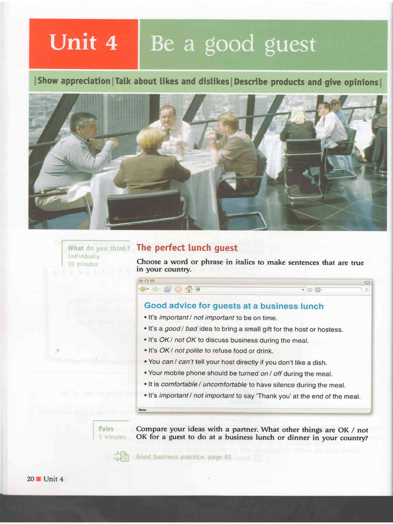 Ib Pre Interm Skillsbook4 6 | PDF | Eating Behaviors Of Humans | Meal