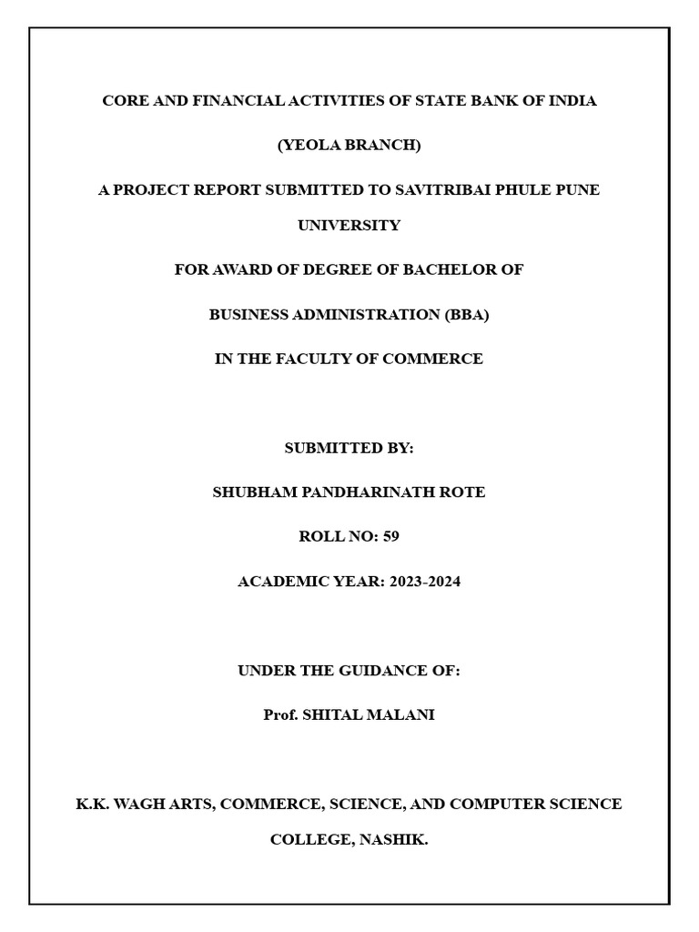 Start Pages For Project Report | PDF | Educational Stages