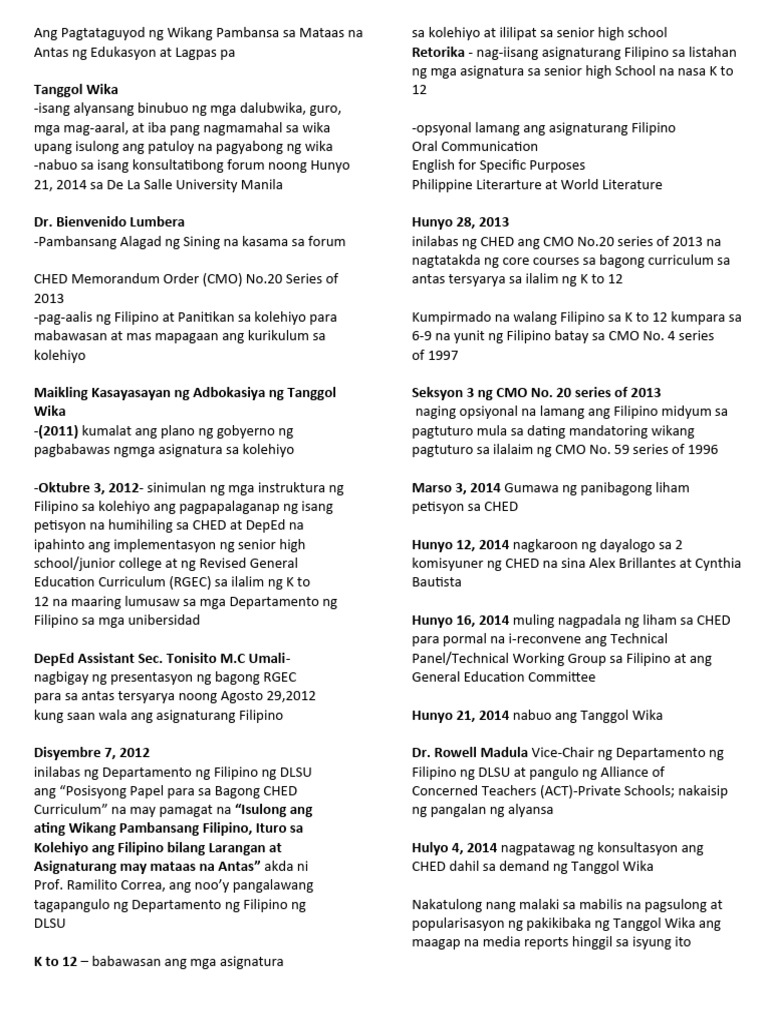 Fili 101 Yunit 1 2 & 3 | PDF