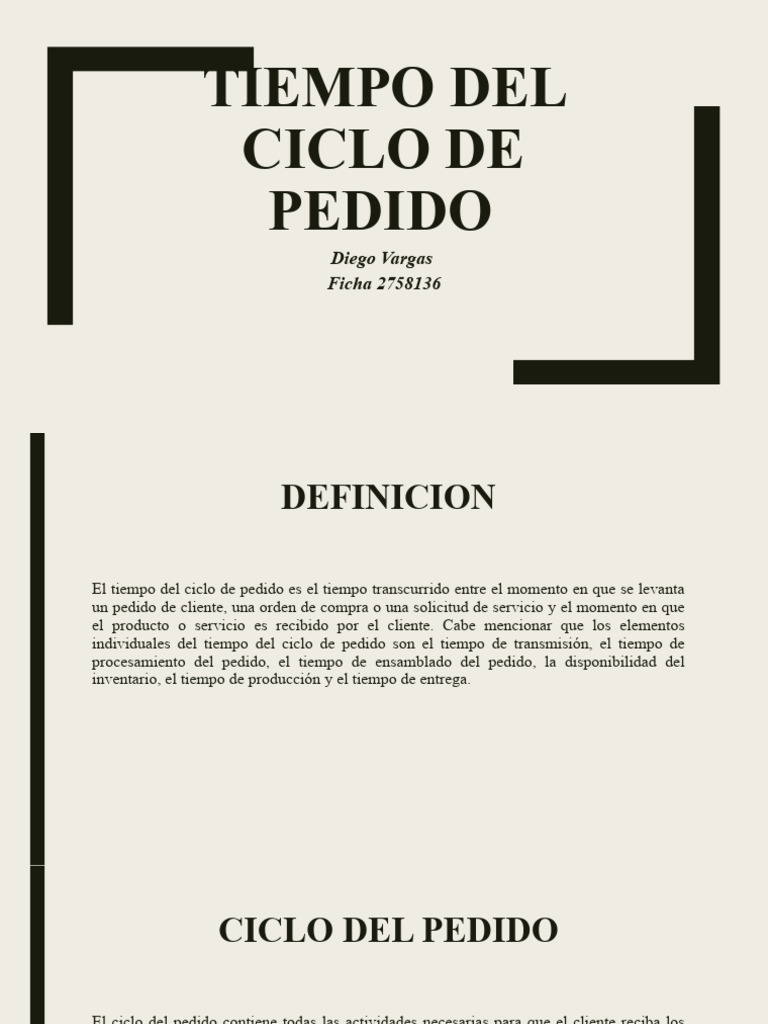 Tiempo Del Ciclo de Pedido | PDF | Logística | Business