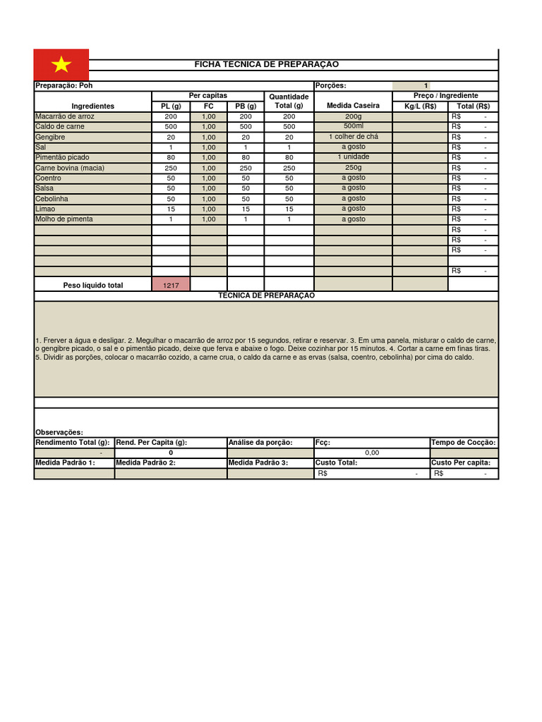 Ficha Tecnica Poh | PDF
