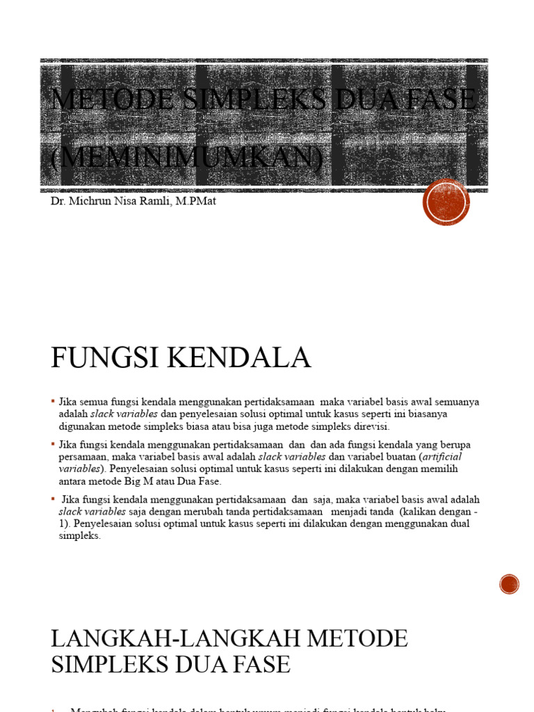 Metode Simpleks Dua Fase untuk Minimasi | PDF