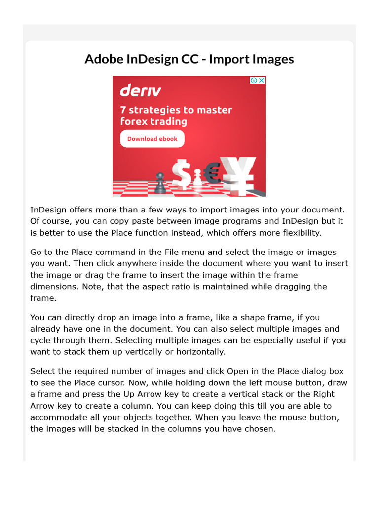 Adobe InDesign CC - Import Images | PDF
