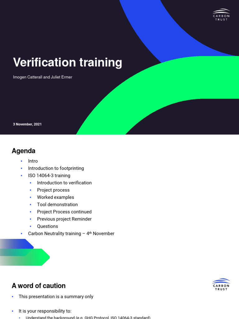 ISO 14064-3 Verification Training | PDF | Carbon Footprint ...