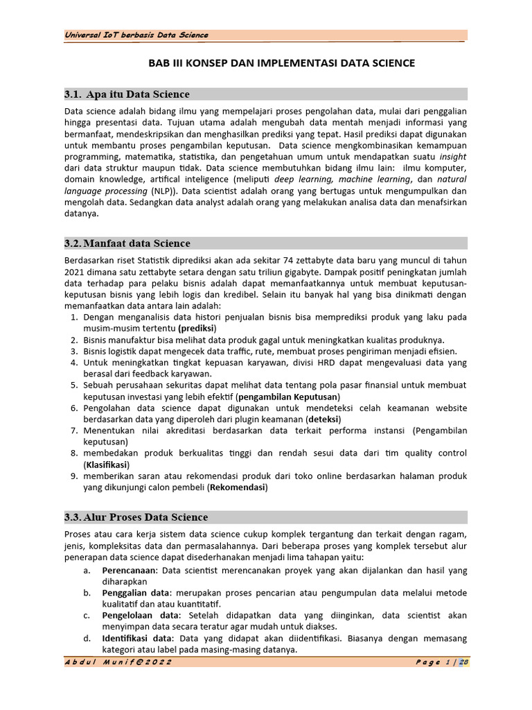 Bab Ii Konsep Data Science | PDF