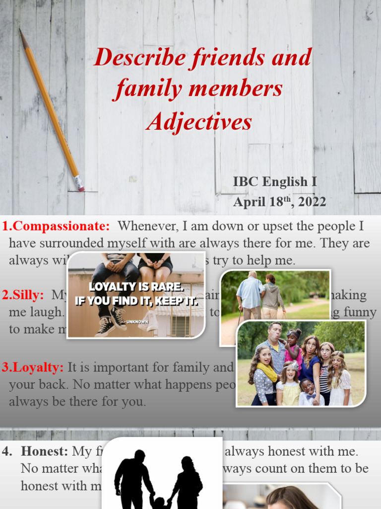 Describe Friends and Family Members (Adjectives) (Autoguardado) | PDF