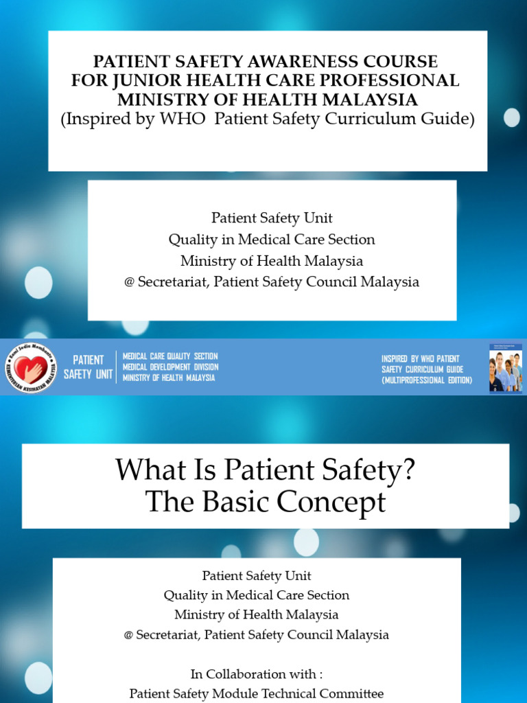 Patient Safety Course for Healthcare Professionals | PDF | Patient ...