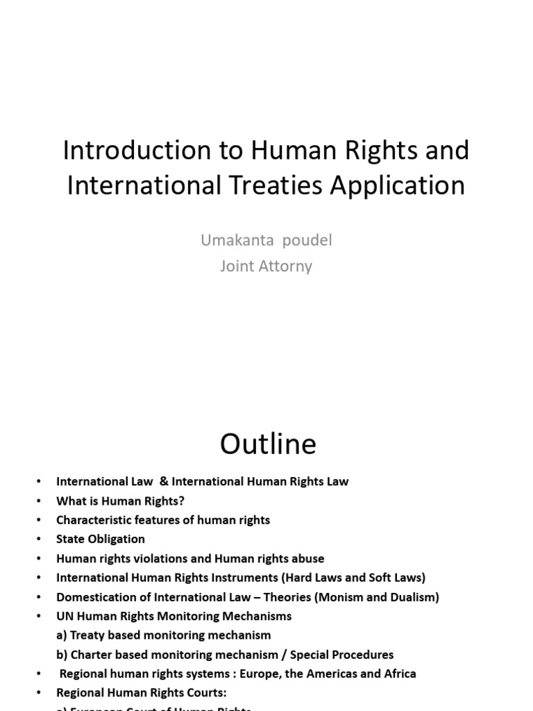 Chapter 1 - Introduction To Human Rights and Treaties Application | PDF