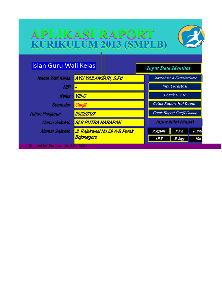 Rapot Kelas 8 SMP GANJIL 2022-2023. | PDF