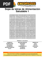Sopa de Letras: Vida Saludable | PDF
