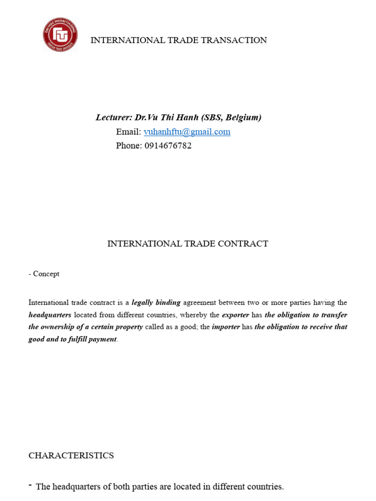 International Commercial Contract | PDF | Letter Of Credit | Business Law