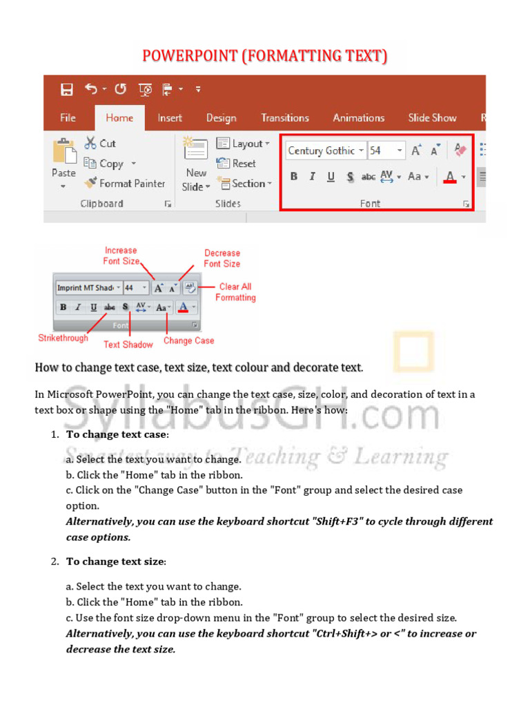 2.1.0 Powerpoint (Formatting Text) | PDF | Human–Computer Interaction | Microsoft Windows
