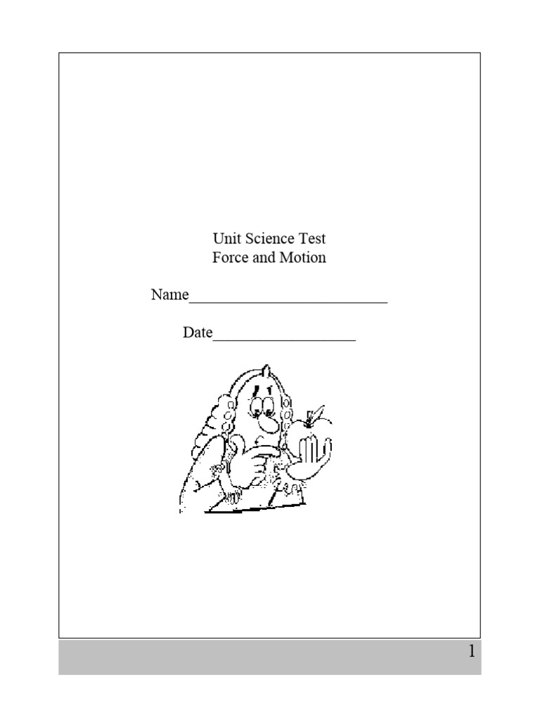 Science - Unit 2 - Force and Motion Test | PDF | Force | Inertia