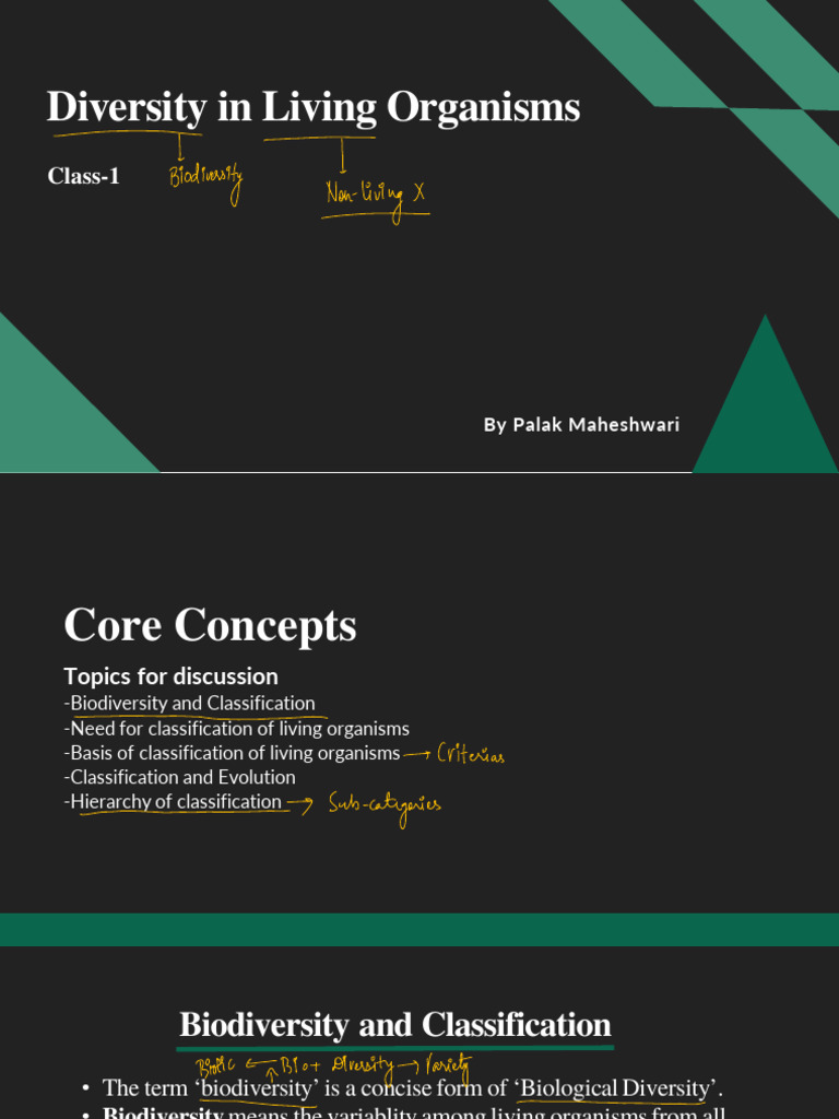 Class - 1 - Diversity in Living Organism - Notes (22.12.2023) | PDF ...