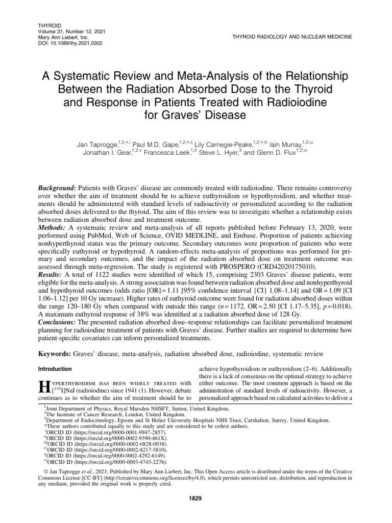 Taprogge Et Al 2021 A Systematic Review and Meta Analysis of The ...