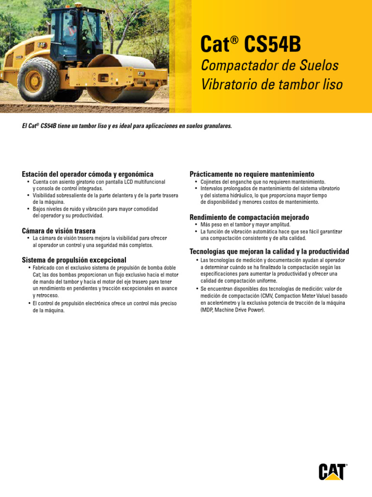 Cs54b Soil Compactor Specalog Qshq1556-03 - LR | PDF | Refrigerante | Combustible diesel