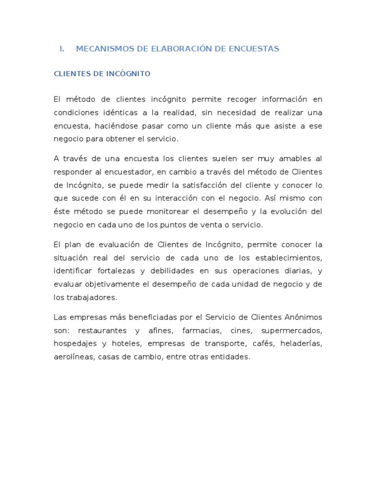 Evaluación de Clientes Incógnitos en Hoteles | PDF