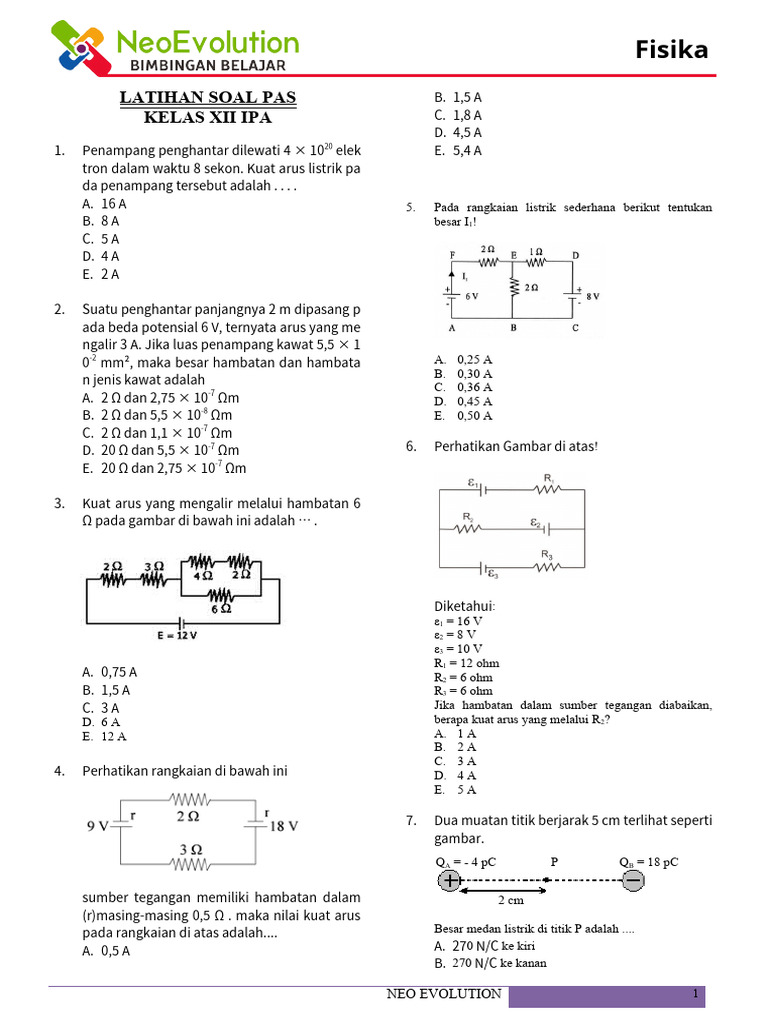 Soal Pas Fisika Kelas 12 | PDF