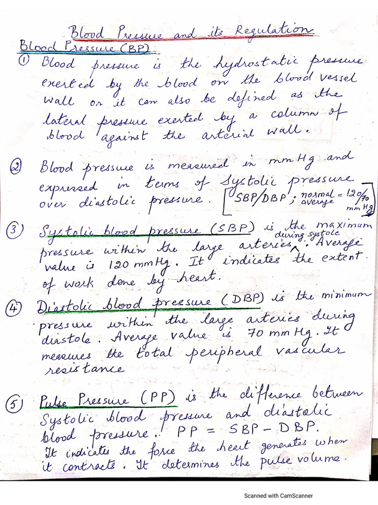 Blood Pressure and It S Regulation | PDF