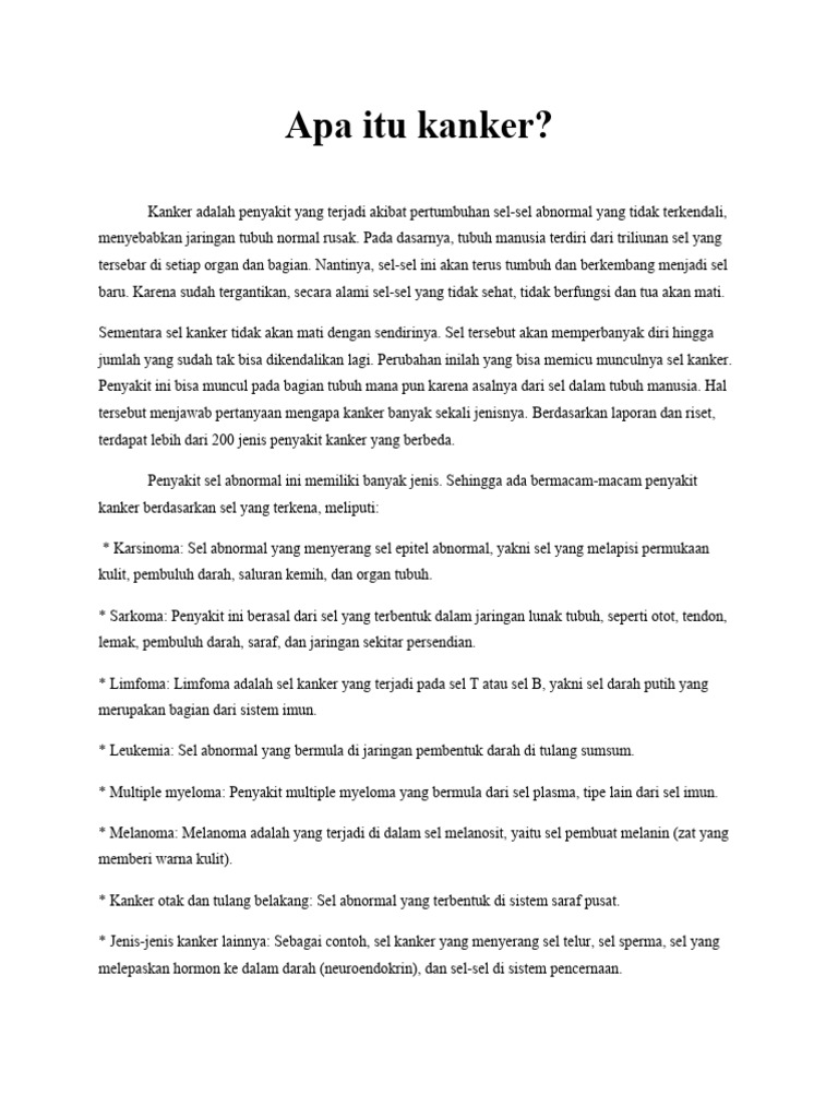 Apa Itu Kanker | PDF