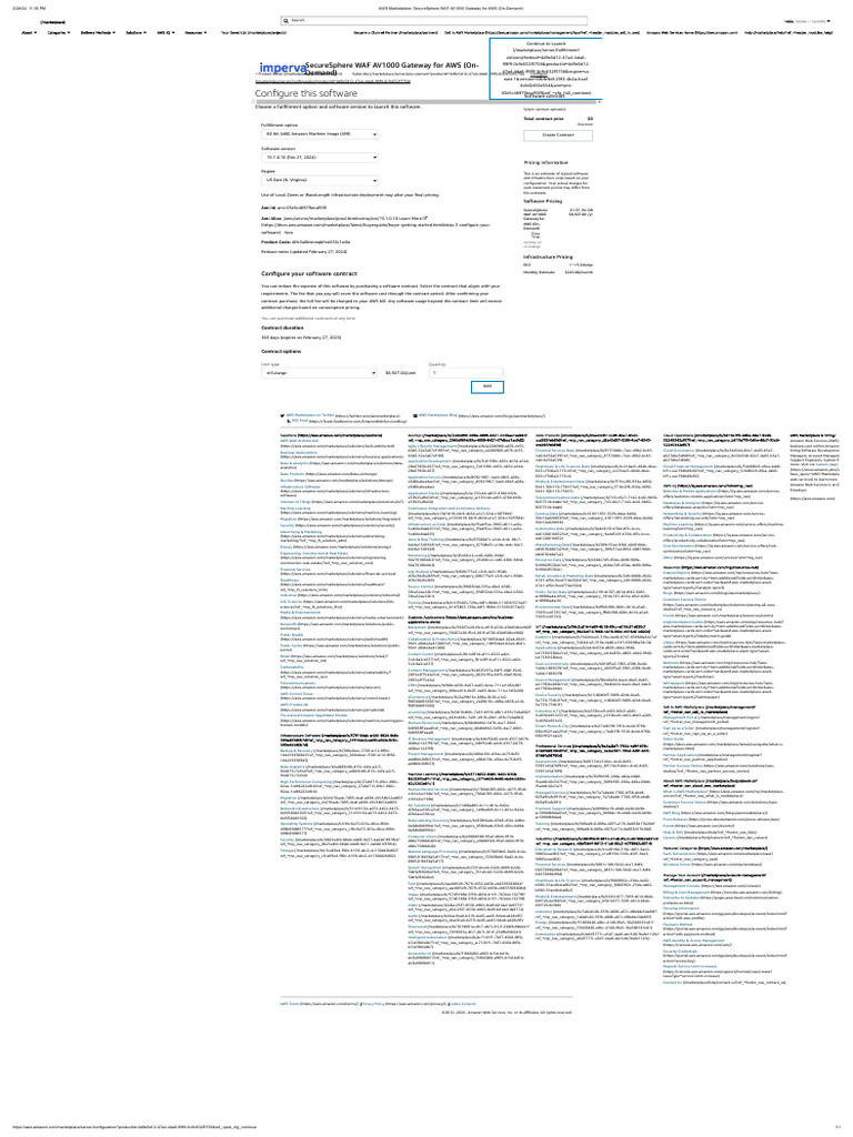 AWS Marketplace - SecureSphere WAF AV1000 Gateway For AWS (On-Demand) | PDF | Amazon Web ...