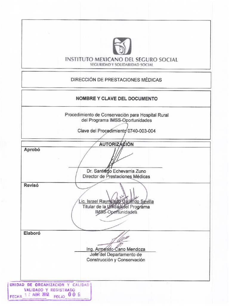 Fdocuments - Ec - Procedimiento Conservacin para Hospital Rural Del de Supervisin en Forma | PDF ...