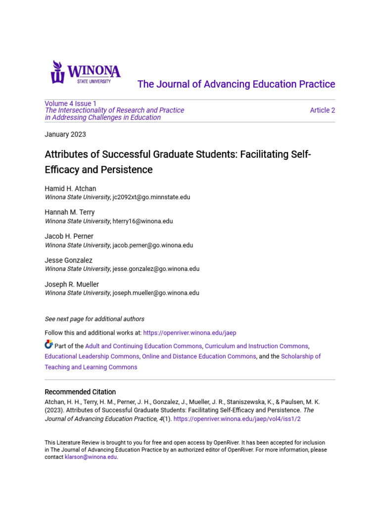 Attributes of Successful Graduate Students | PDF | Emotional ...