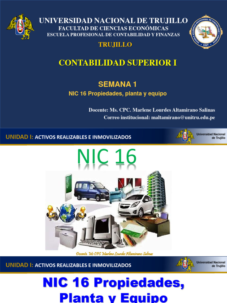 Semana 01 - Nic 16 Propiedades Planta y Equipo | PDF | Depreciación | Economias