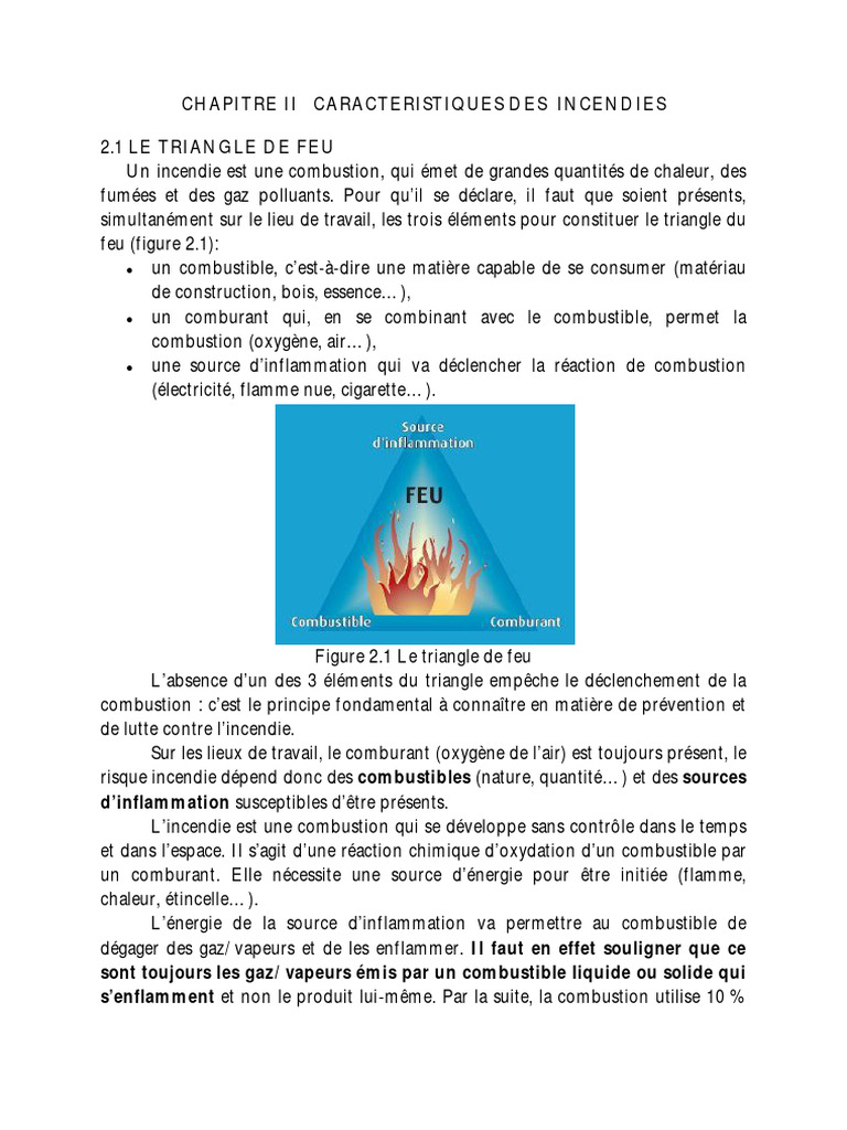 Chapitre 2 Caracteristiques Des Incendies | PDF