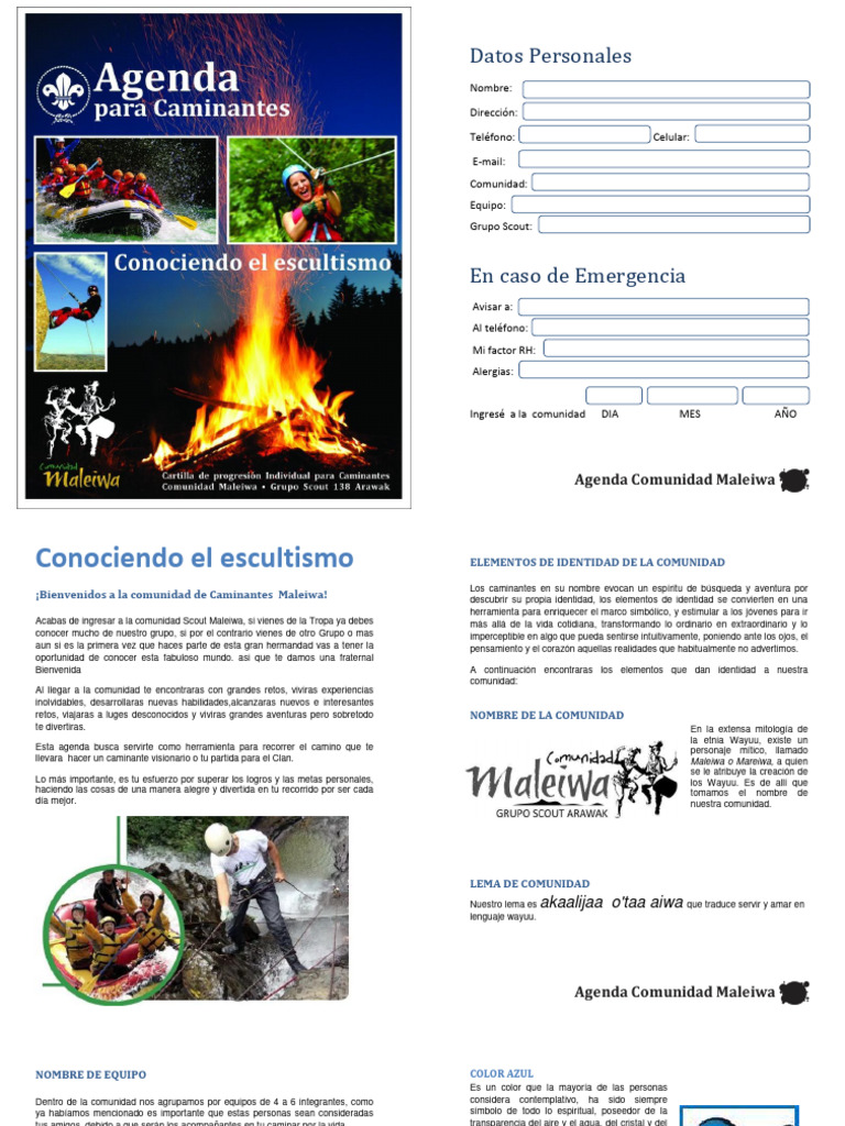 Agenda - Maleiwa Conociendo El Escultismo | PDF | Exploración ...