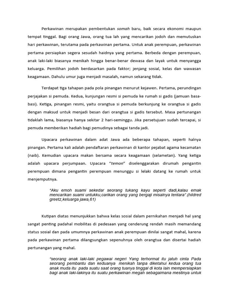 Review Buku Keluarga Jawa Hildred Geertz | PDF