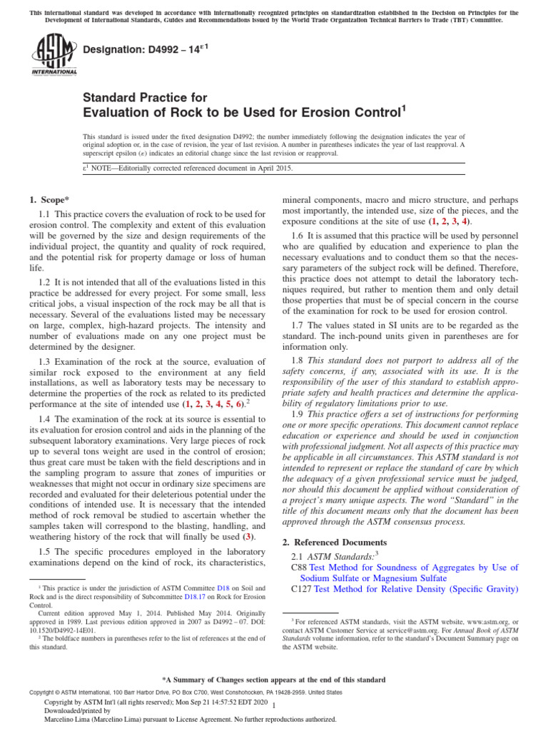 Evaluation of Rock To Be Used For Erosion Control | PDF | Rock (Geology ...