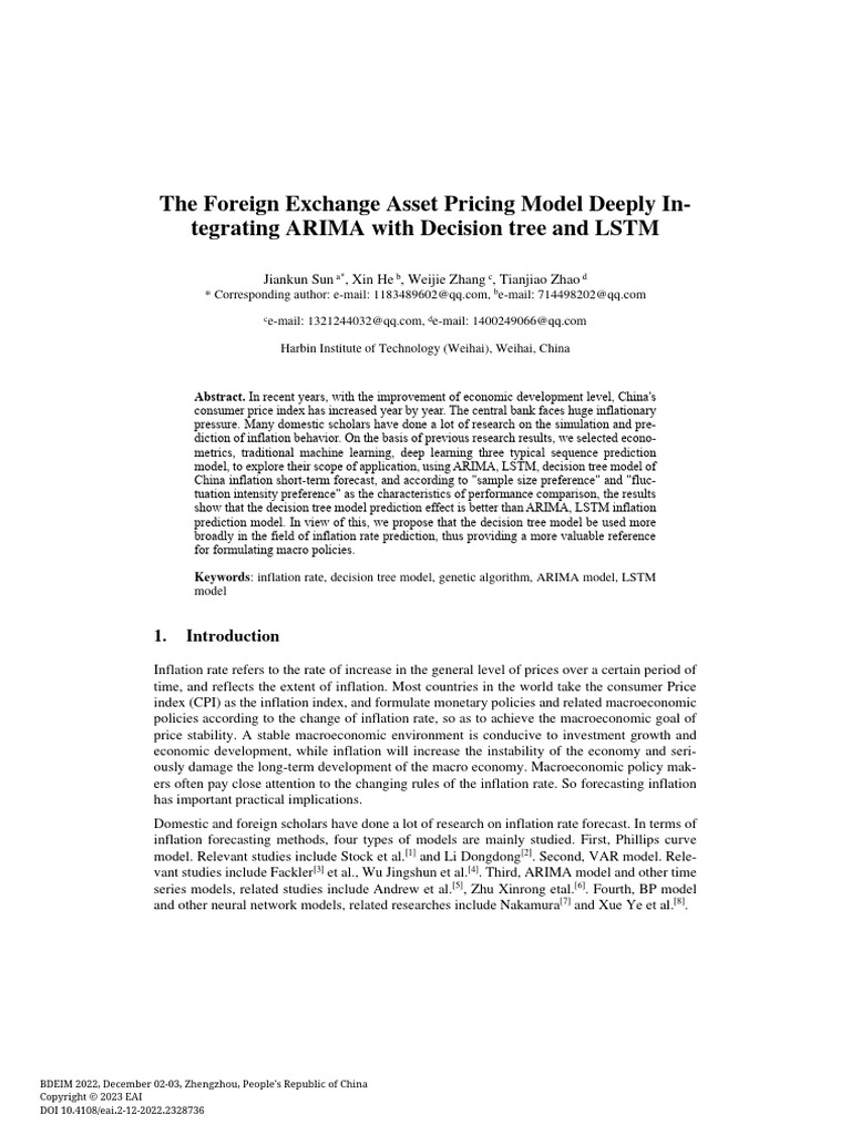 The Foreign Exchange Asset Pricing Model Deeply in - Tegrating ARIMA ...